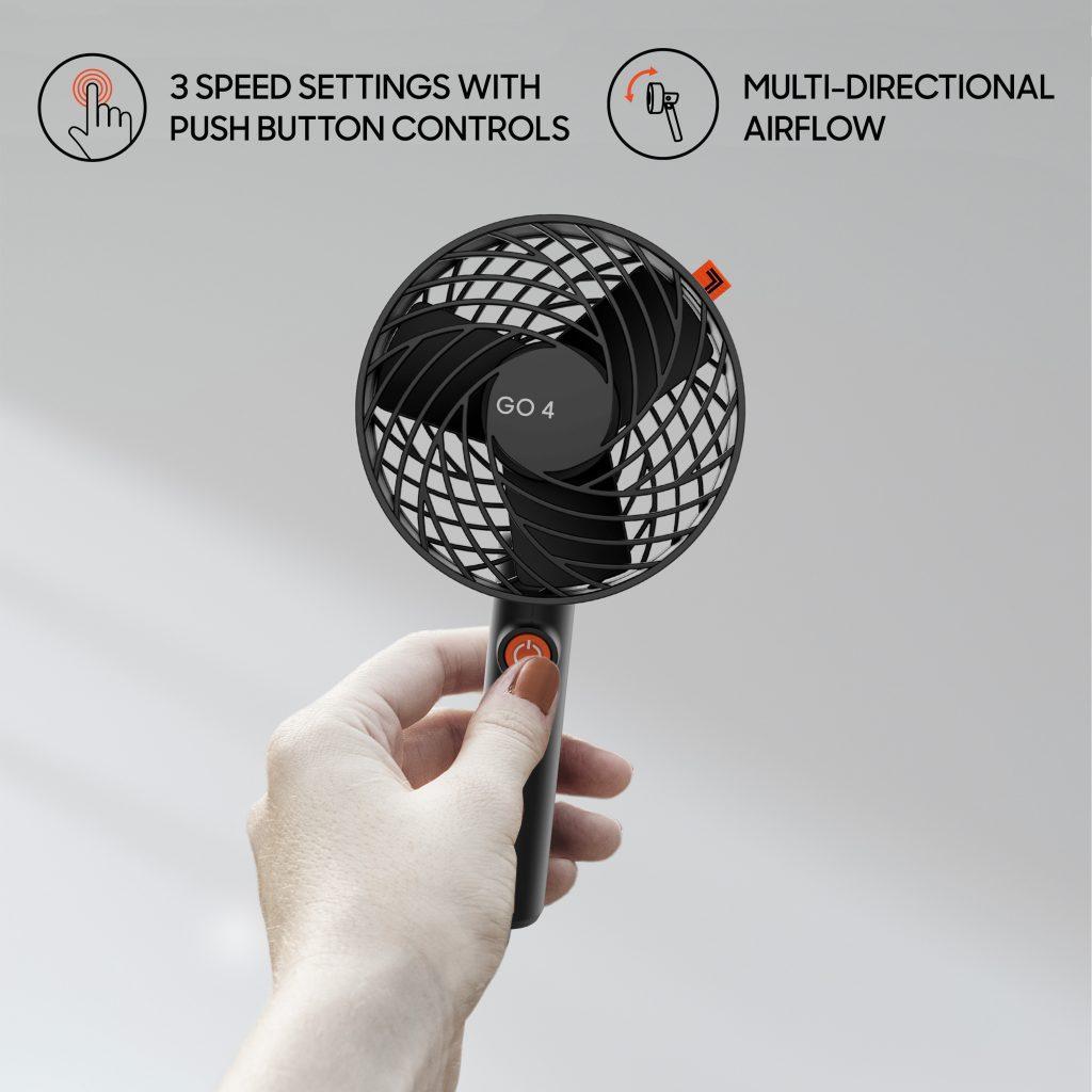 GO 4 Rechargeable Handheld Fan - Sharper Image Home Comfort